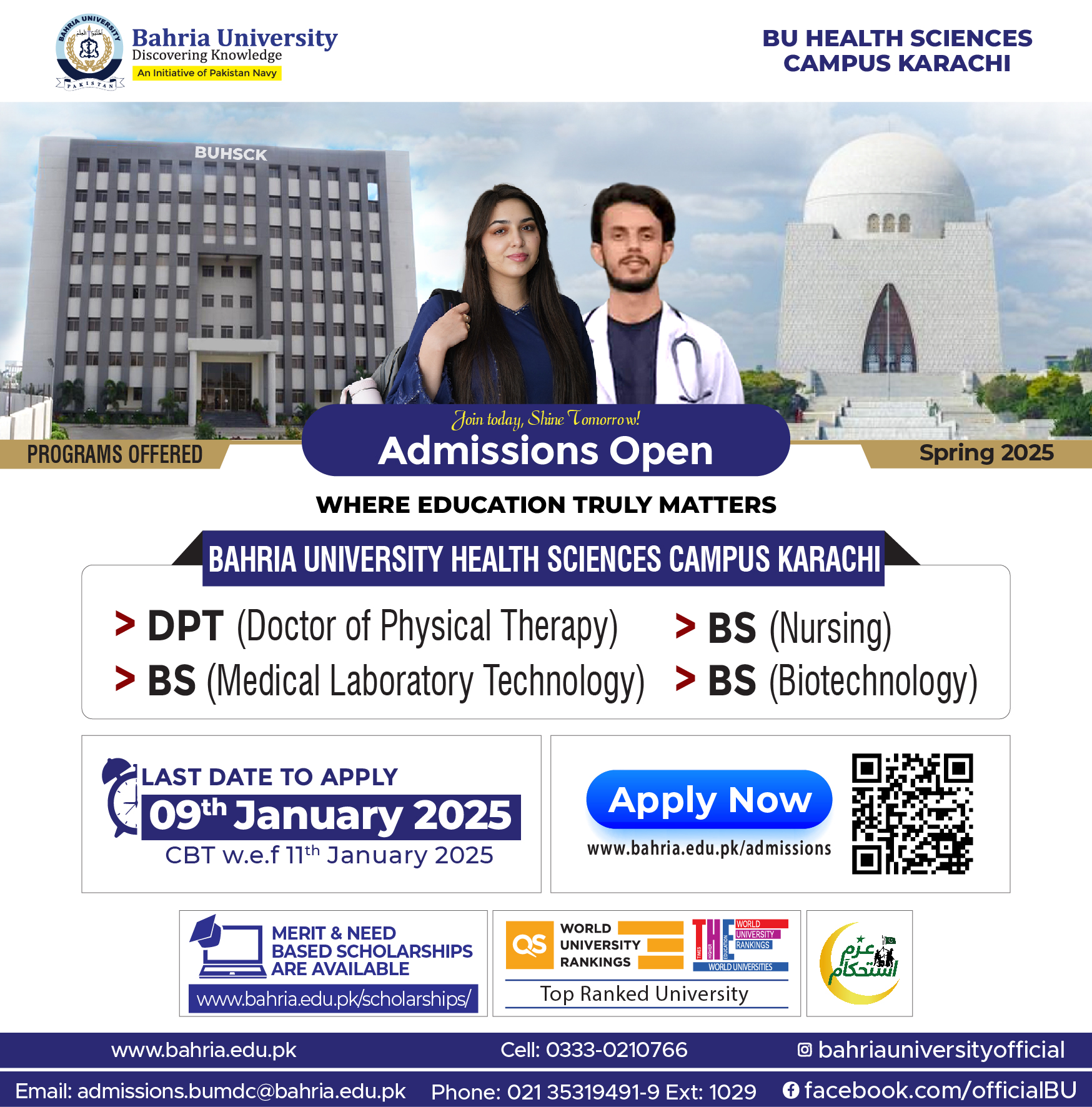 Admission Open Spring 2025 – BUHSC