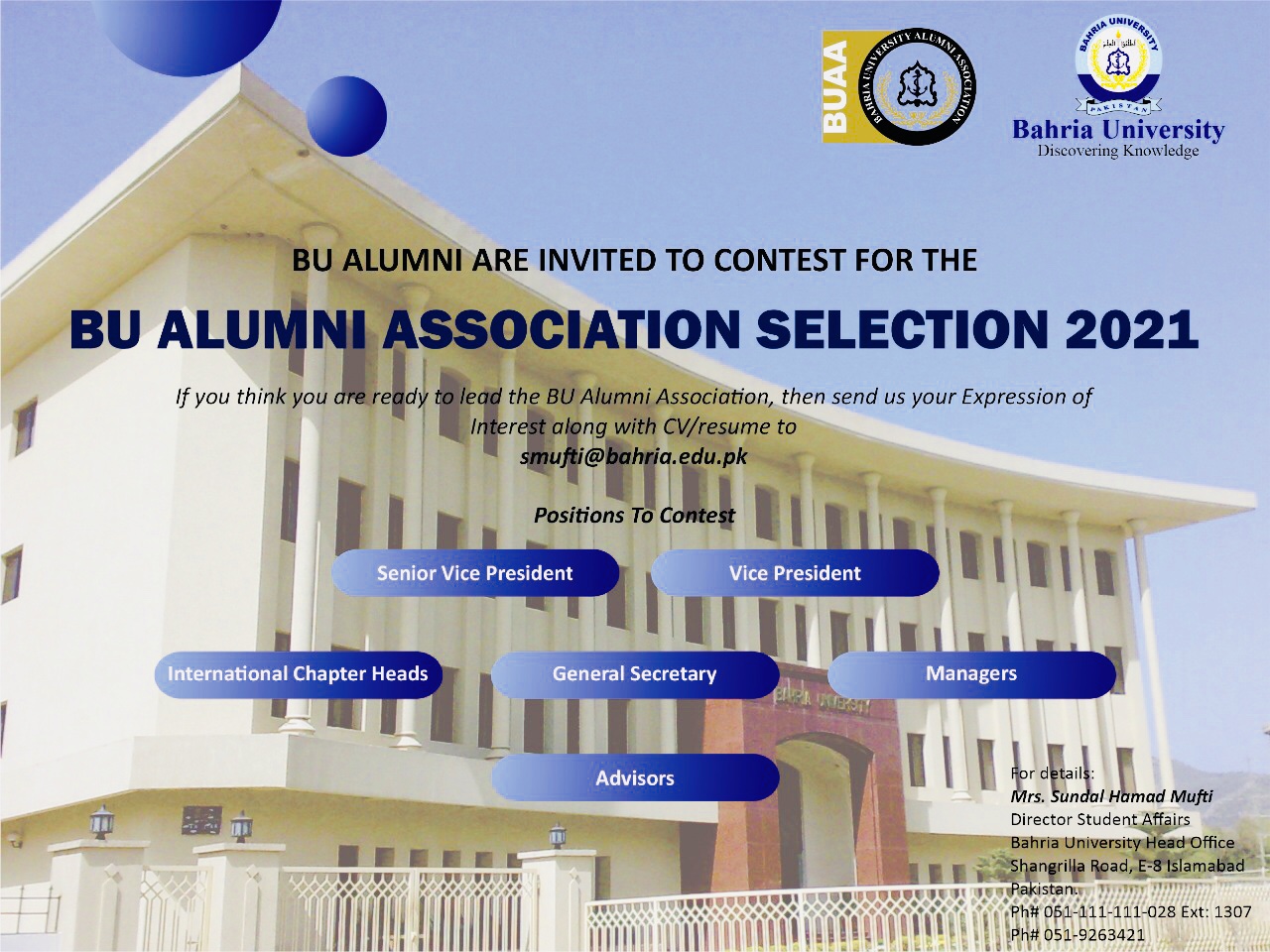 BU Alumni Association Selection 2021 – Bahria University