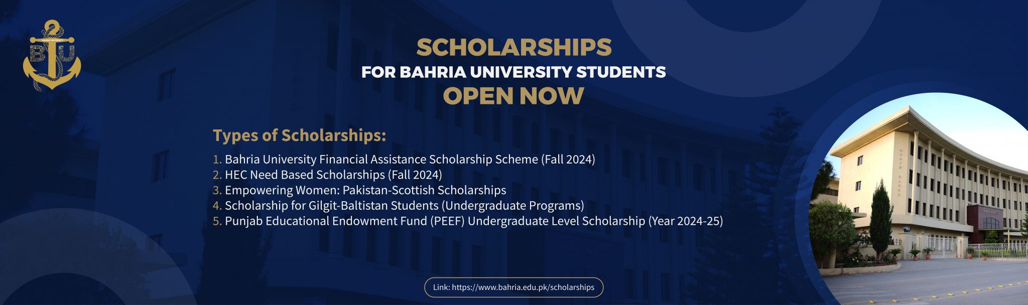 BU SCHOLARSHIPS – Bahria University